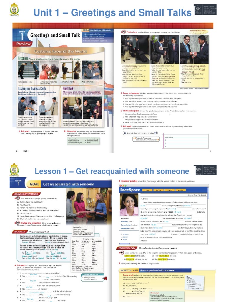 Unit 1 - Greetings and Small Talk Studentbook | PDF Unit 1 - Greetings and Small Talk Studentbook | PDF