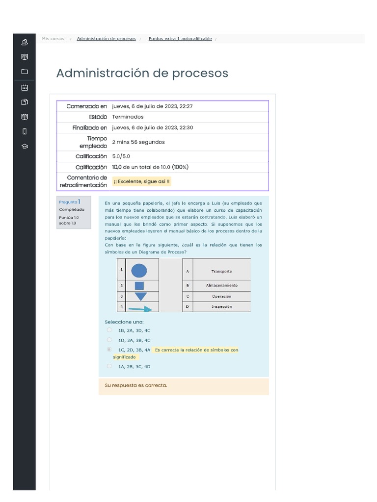 Autocalificable Semana-1 Administración de Procesos | PDF