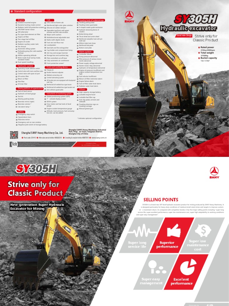 Sy305h Ficha Tecnica | Download Free PDF | Pump | Engines