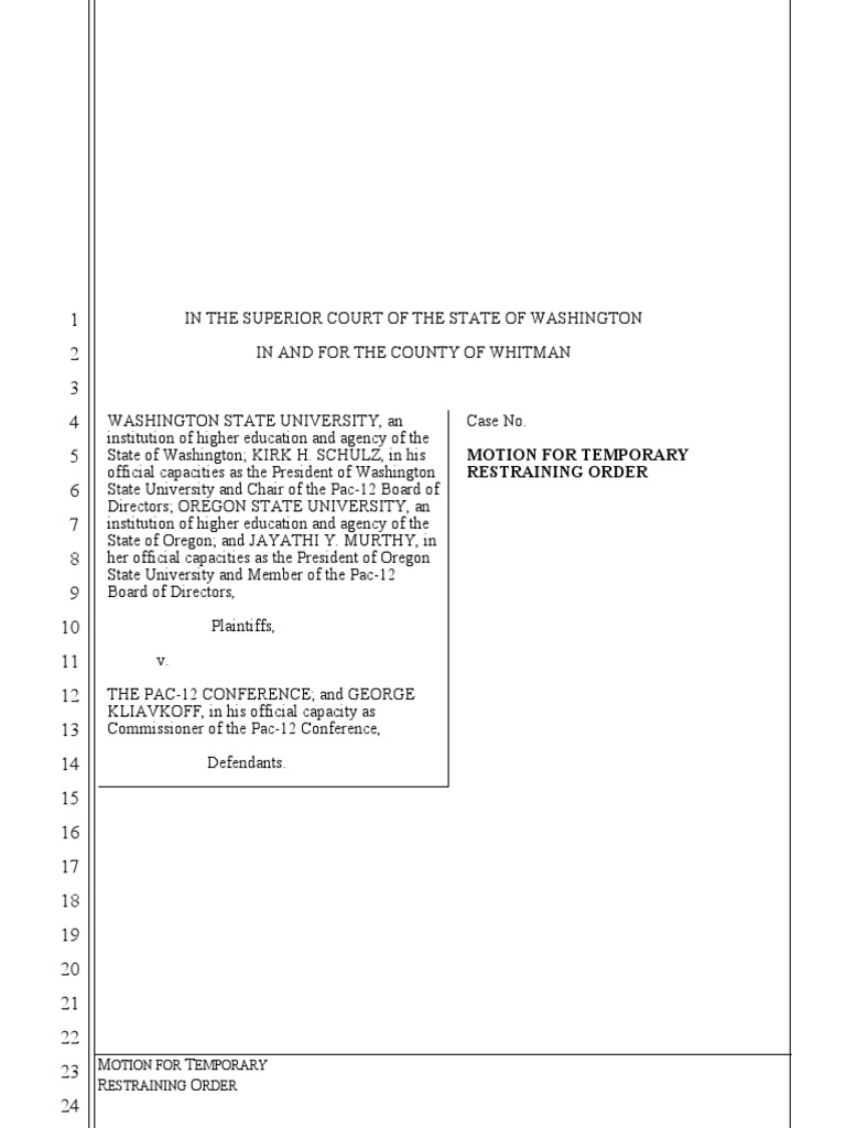 Motion For Temporary Restraining Order | PDF | The United States | Justice Motion For Temporary Restraining Order | PDF | The United States | Justice