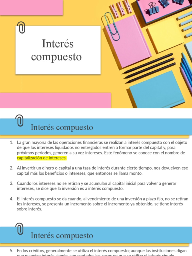 Interes Compuesto | PDF | Interés | Interés compuesto