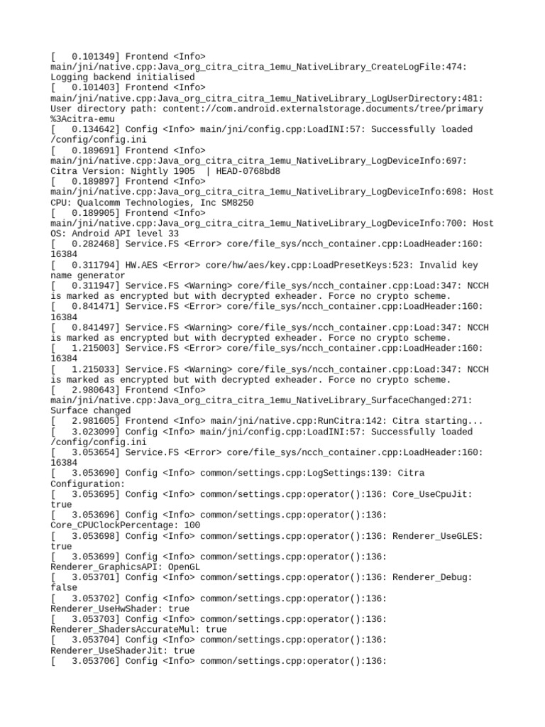 Citra Log | PDF | Encryption | Game Design