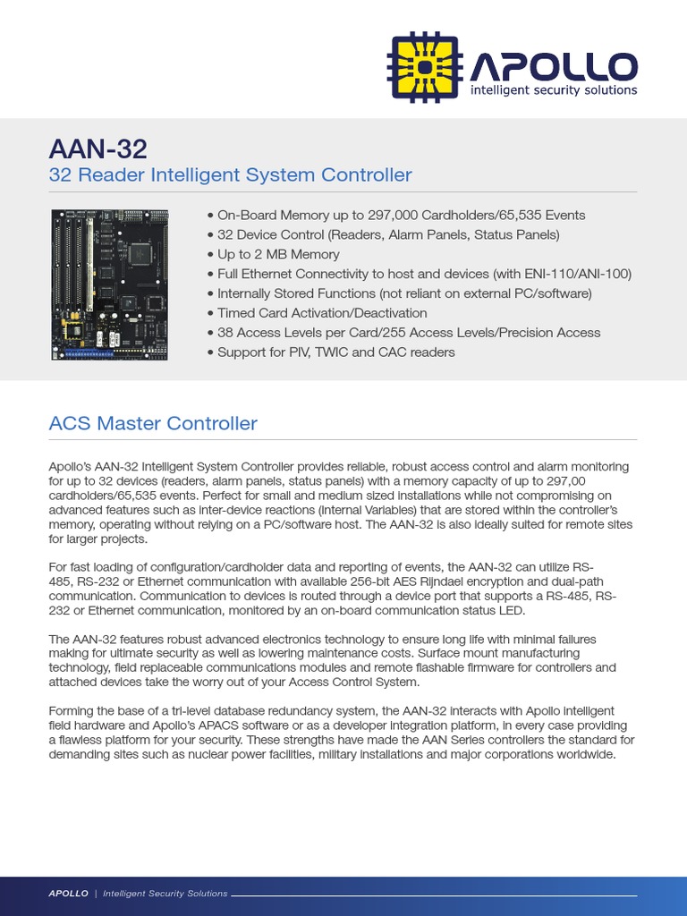 AAN-32 Datasheet Ver3.1a | PDF | Access Control | Electrical Engineering