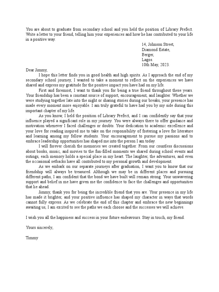 An Example of An Informal Letter | PDF | Love