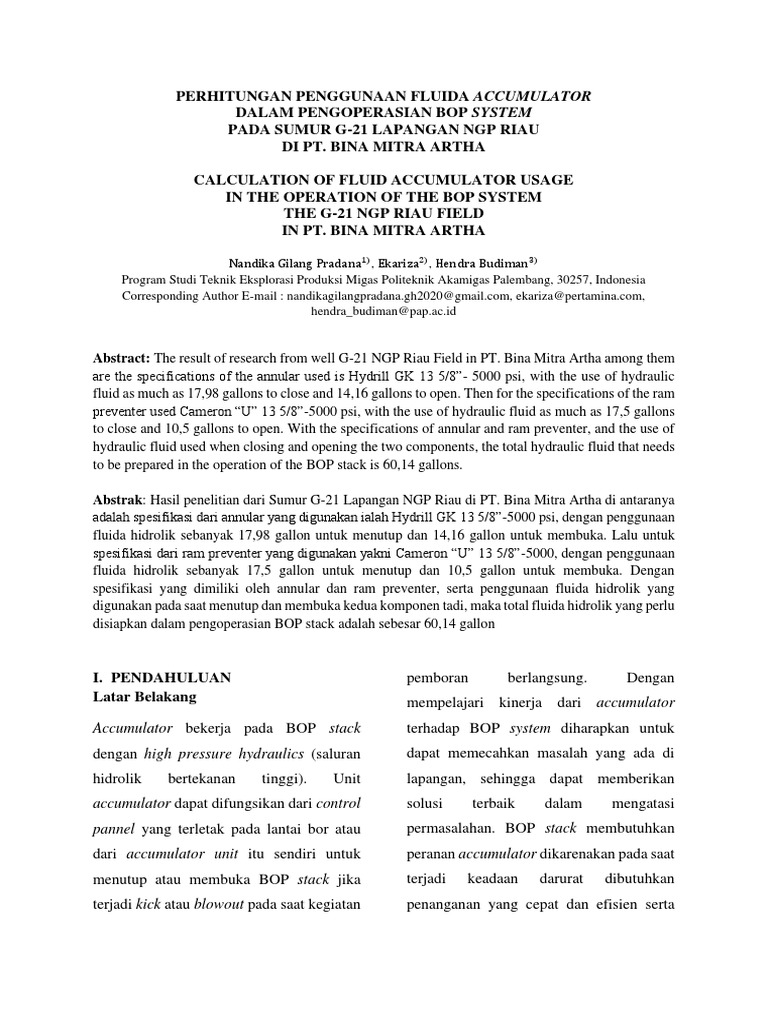 Abstract: The Result of Research From Well G-21 NGP Riau Field in PT. Bina Mitra Artha Among ...