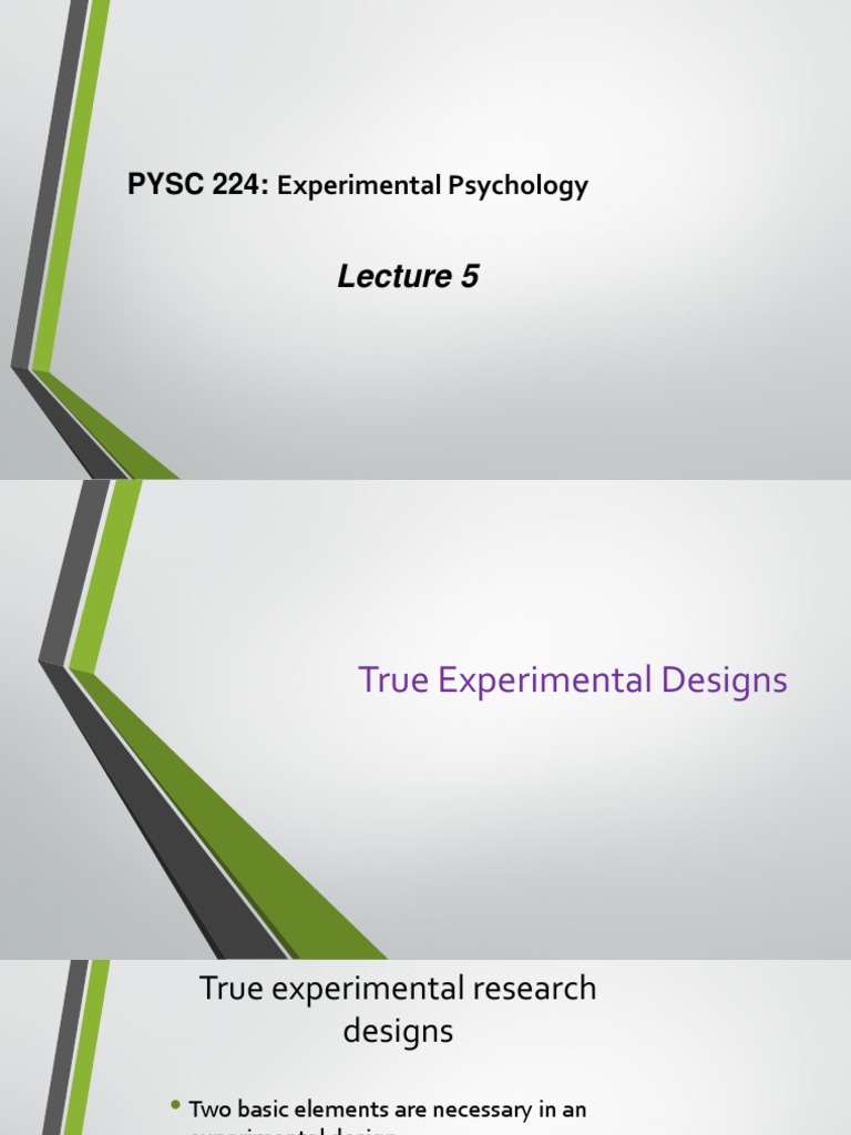Psyc 224 - Lecture 5 | PDF | Experiment | Dependent And Independent ...