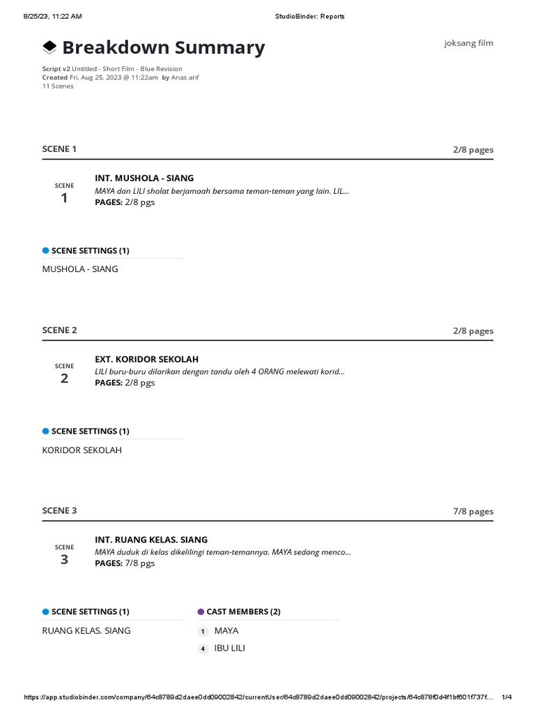 StudioBinder - Reports | PDF