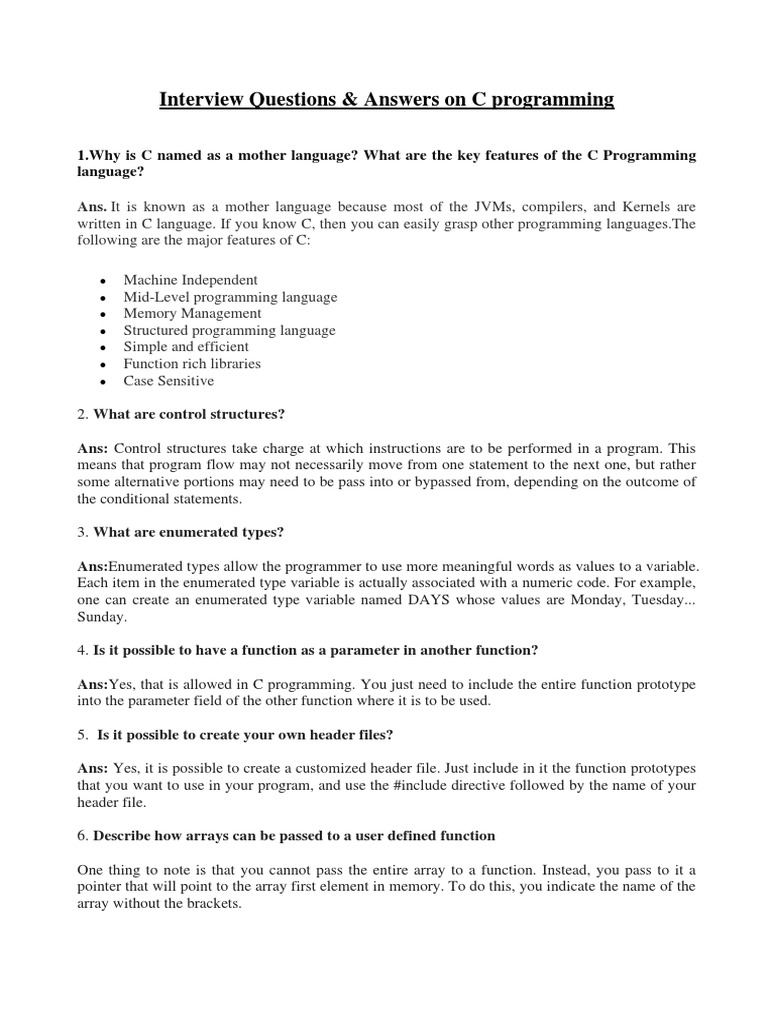 C Qanda Pdf Pointer Computer Programming Variable Computer Science 