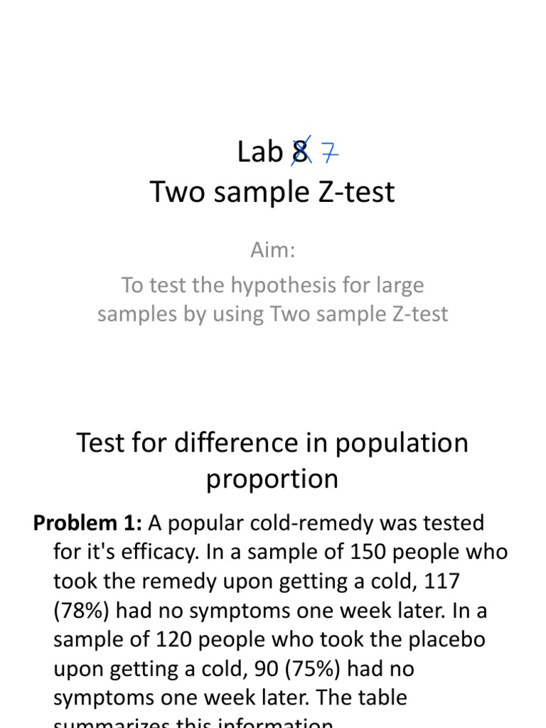 Two Sample Z-Test for Proportions and Means | PDF | Statistical ...