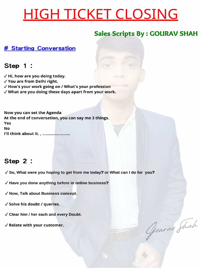 HTC Sales Script by Gourav Shah | PDF