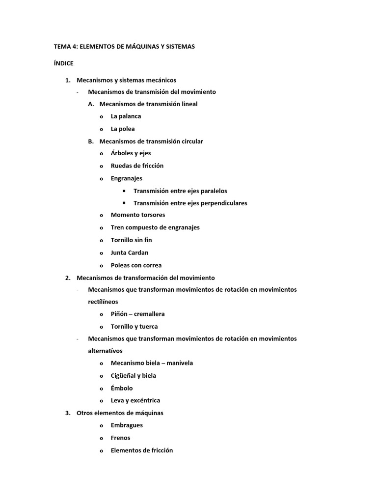 Elementos de Máquinas y Sistemas | PDF | Engranaje | Eje