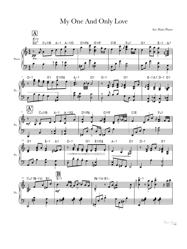 My One And Only Love - Partition Piano | PDF