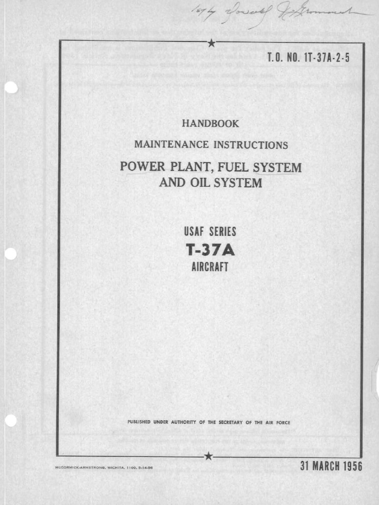 To 1T-37A-2-5 Powerplant - Fuel and Oil | PDF