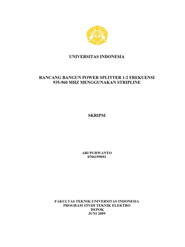 Skripsi Power Splitter Stripline | PDF