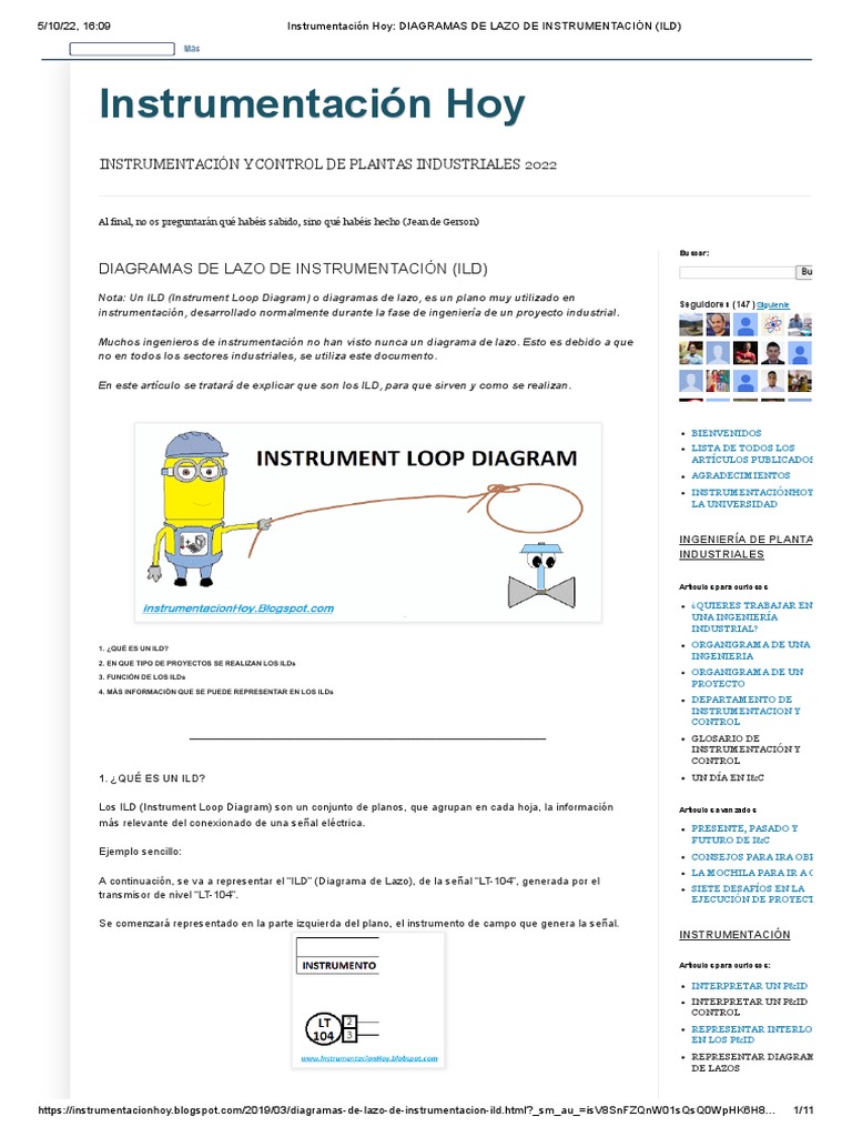 Diagramas de Lazo de Instrumentación | PDF | Software | Sistema de control