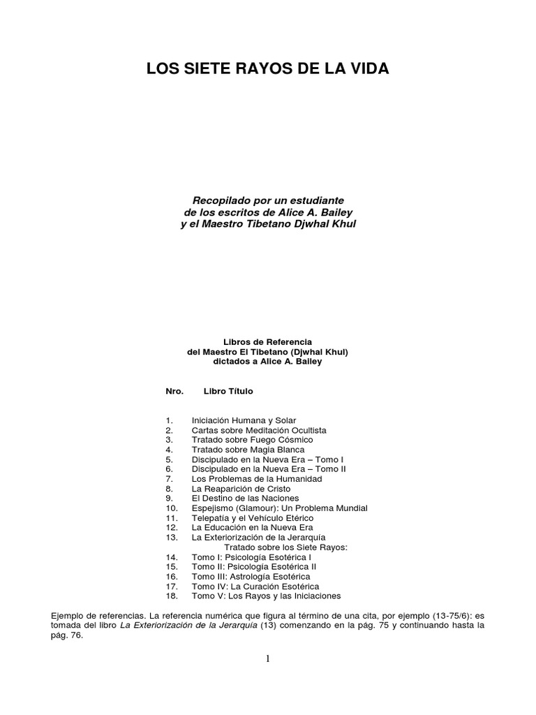 Los Siete Rayos de la Vida Esotérica | PDF | Filosofía