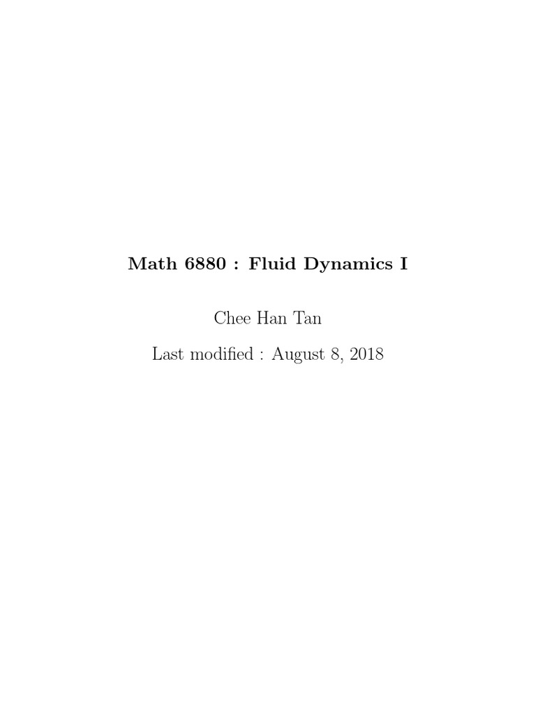 Math 6880 - Fluid Dynamics | PDF