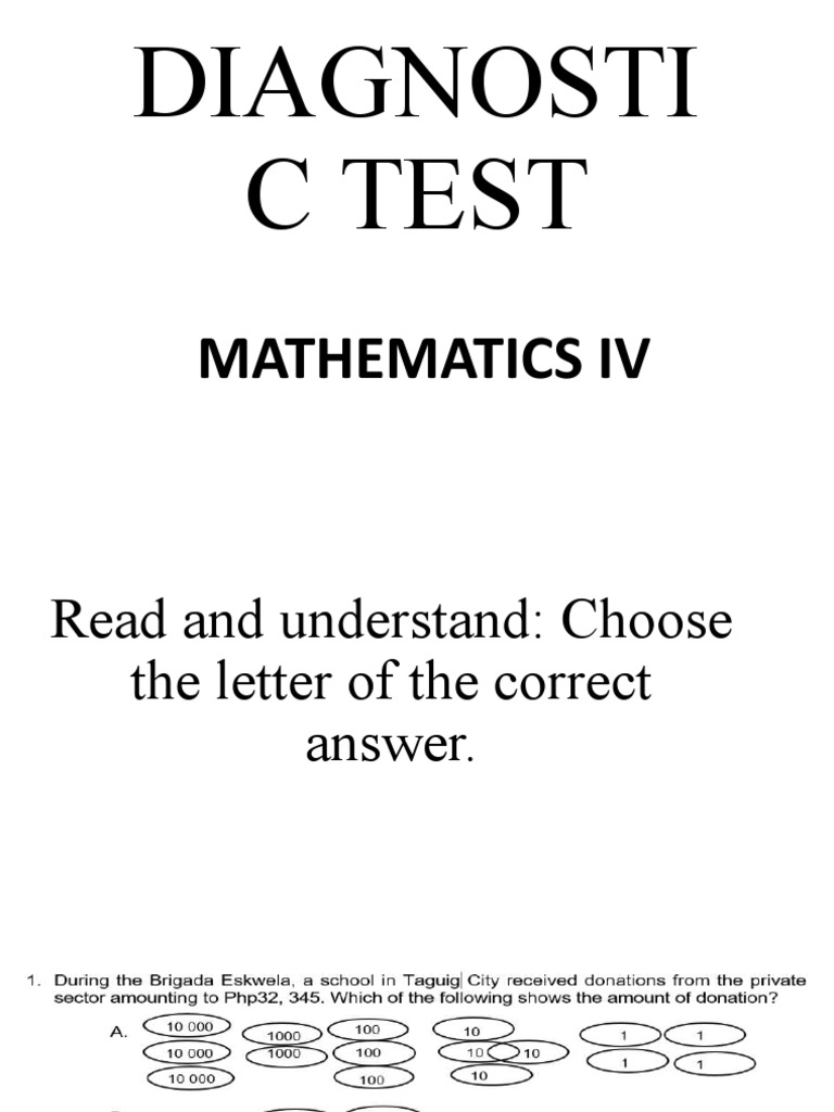 Grade 4 Math Diagnostic Test with Answers | PDF | Elementary Geometry ...