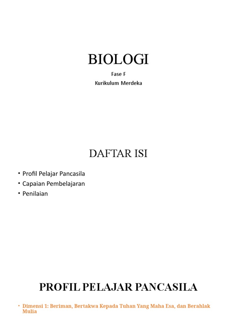 Biologi Fase F: Kurikulum Merdeka | PDF