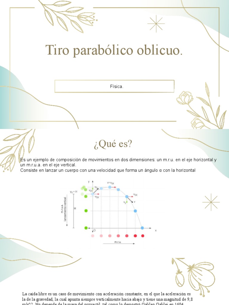 Tiro Parabolico Oblicuo | PDF