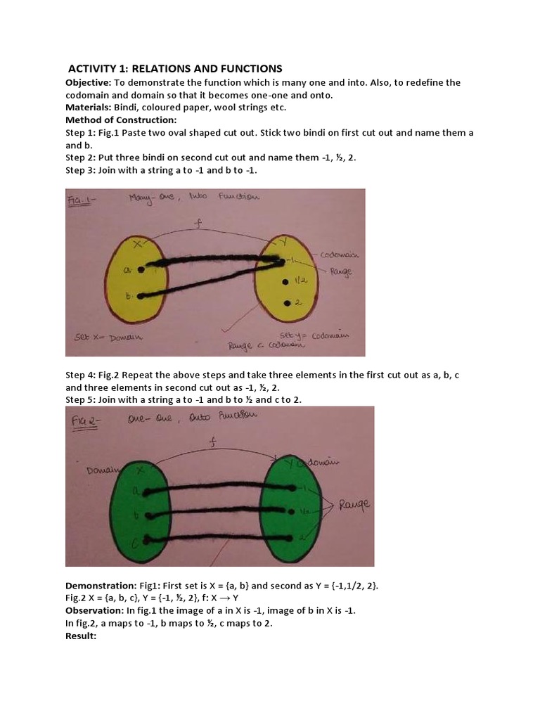 Act-1relations and Functions Activity Class 12 | PDF