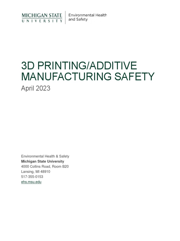 3d Printing Safety | PDF | 3 D Printing | Industrial Processes