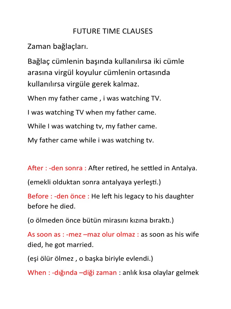 Future Time Clauses | PDF