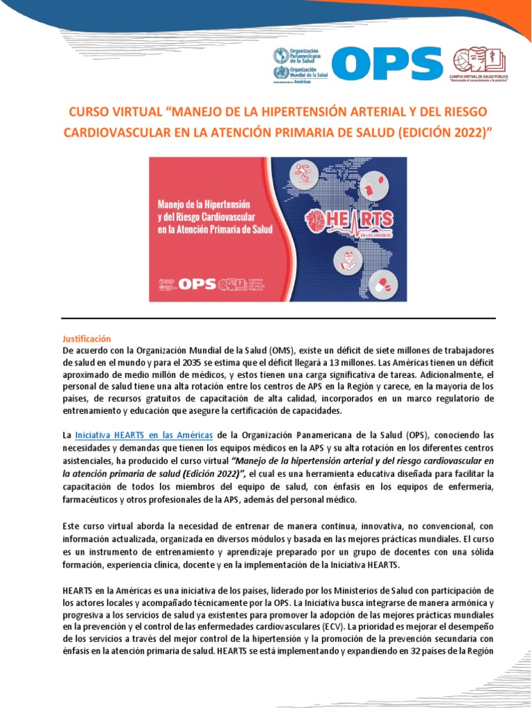 Programa Curso Manejo HTA ECV APS 2023 05 26 | PDF