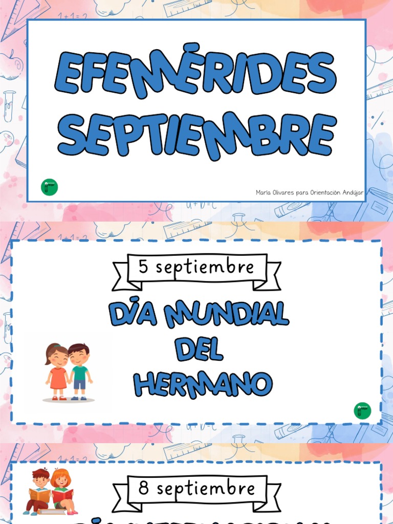 Efemerides para Niños Del Mes de Septiembre | PDF