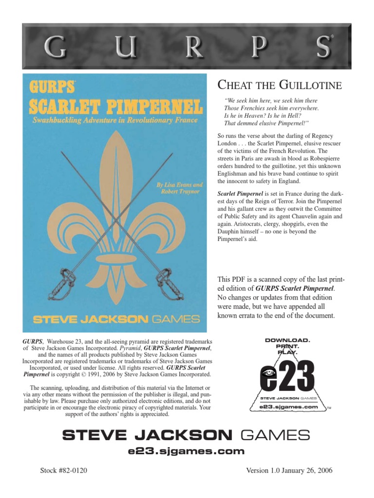 GURPS 3rd - Scarlet Pimpernel | PDF