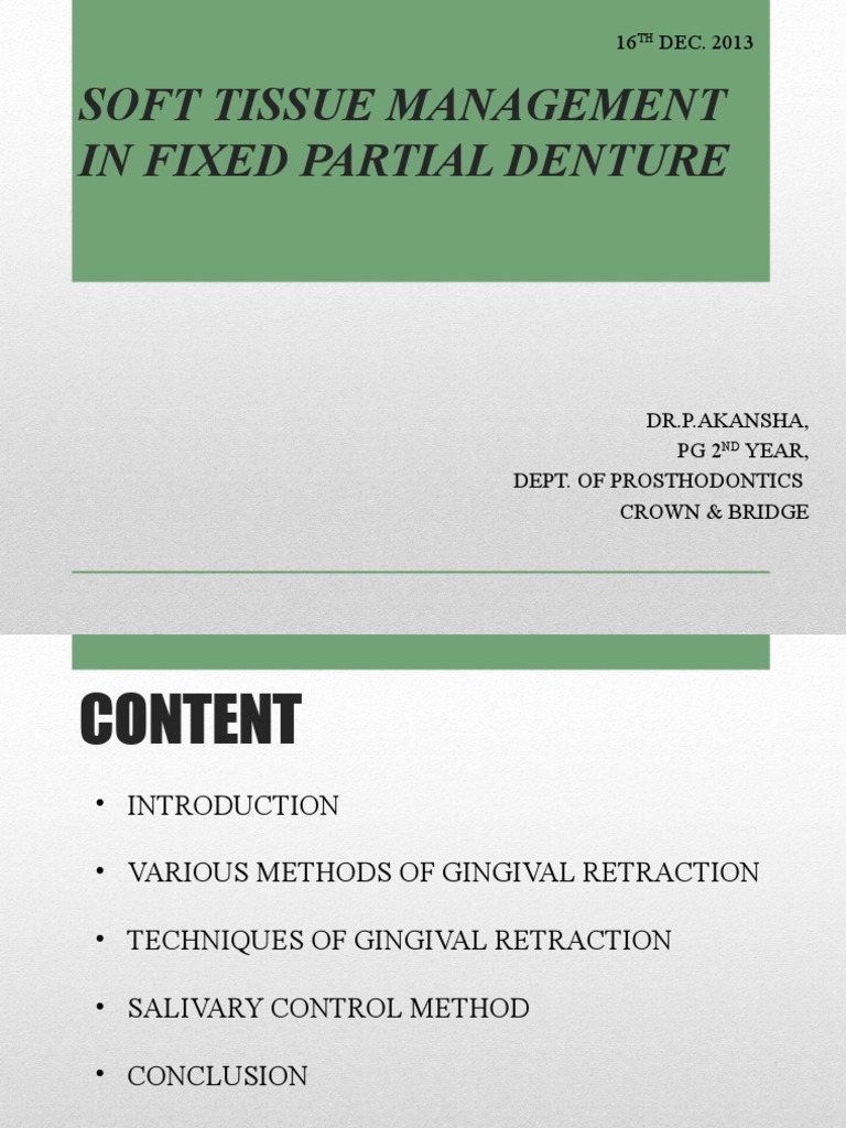 S - Soft Tissue Management in FPD | PDF
