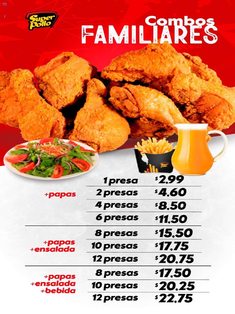 MENÚ SUPER POLLO CENTRO 2023 | PDF