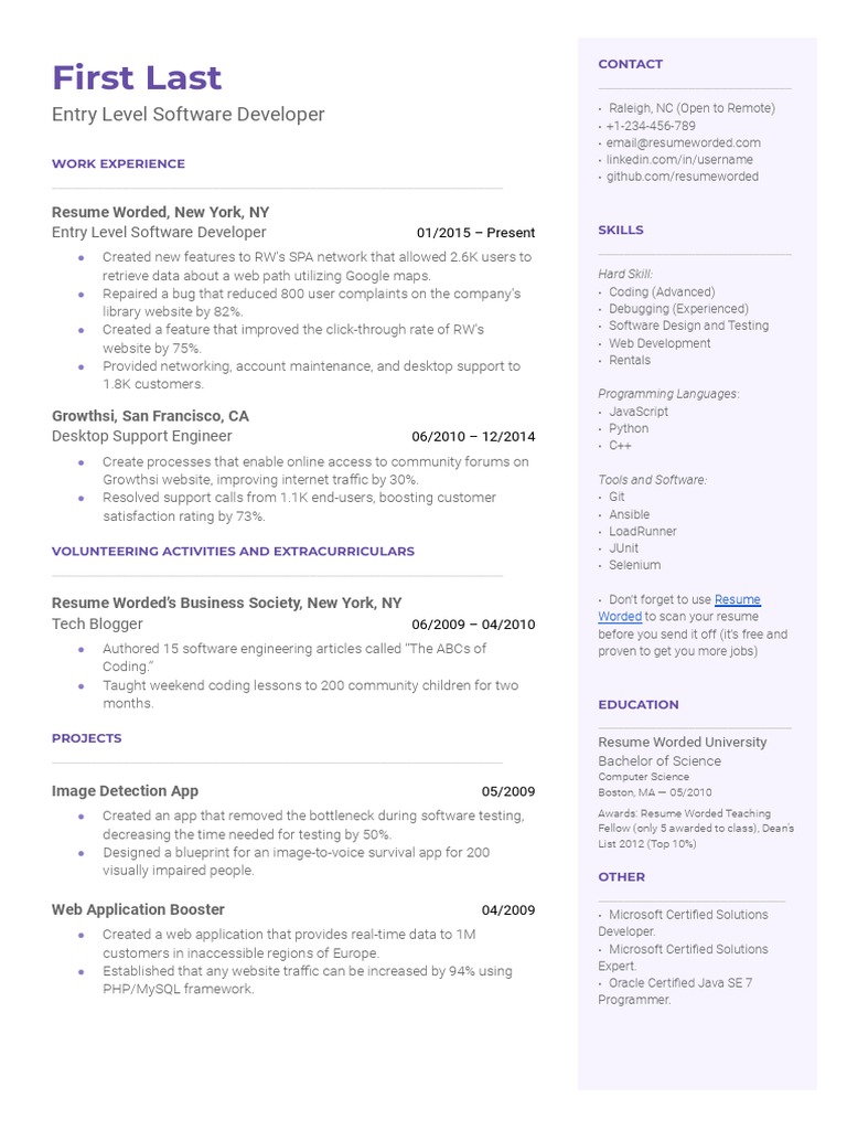 Entry-Level-Software-Developer - Template 17 | PDF