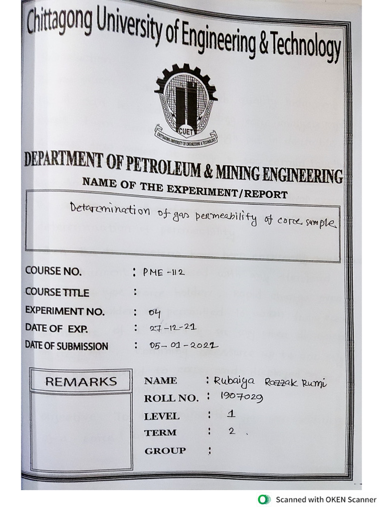 Exp 4 Gas Permeability PME Lab | PDF