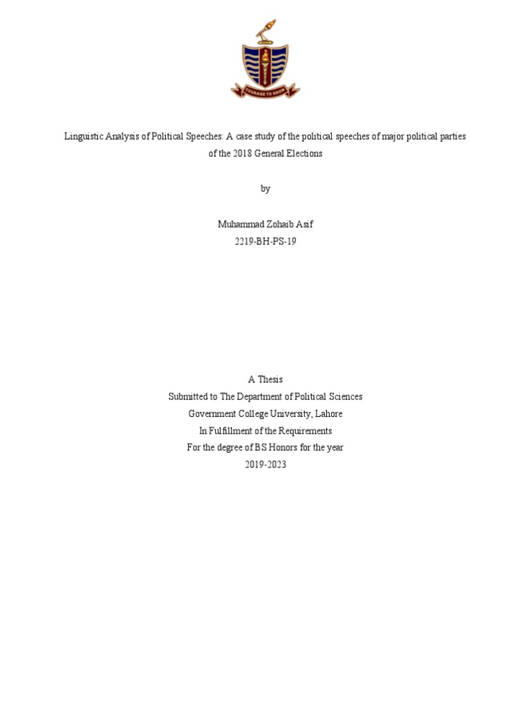 Linguistic Analysis of Political Speeches | PDF | Linguistics | Rhetoric