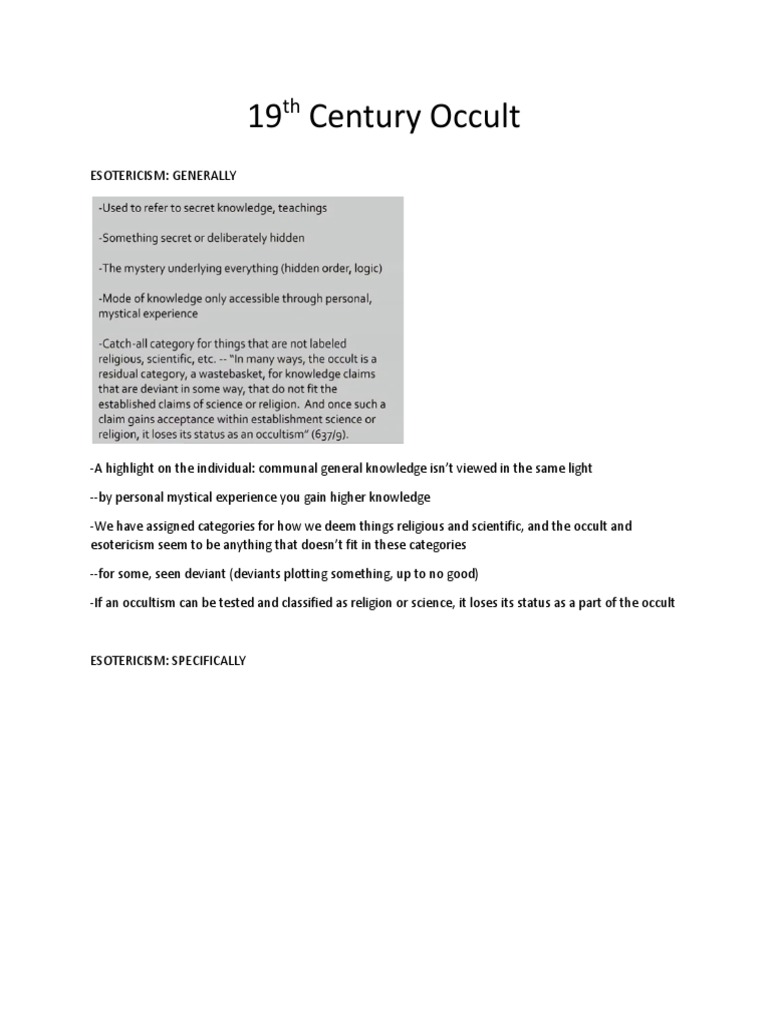 19th Century Occult | PDF