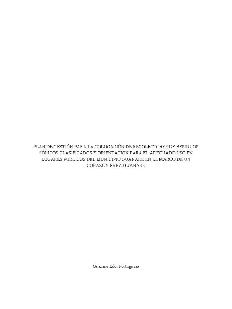 Plan de Gestión | PDF