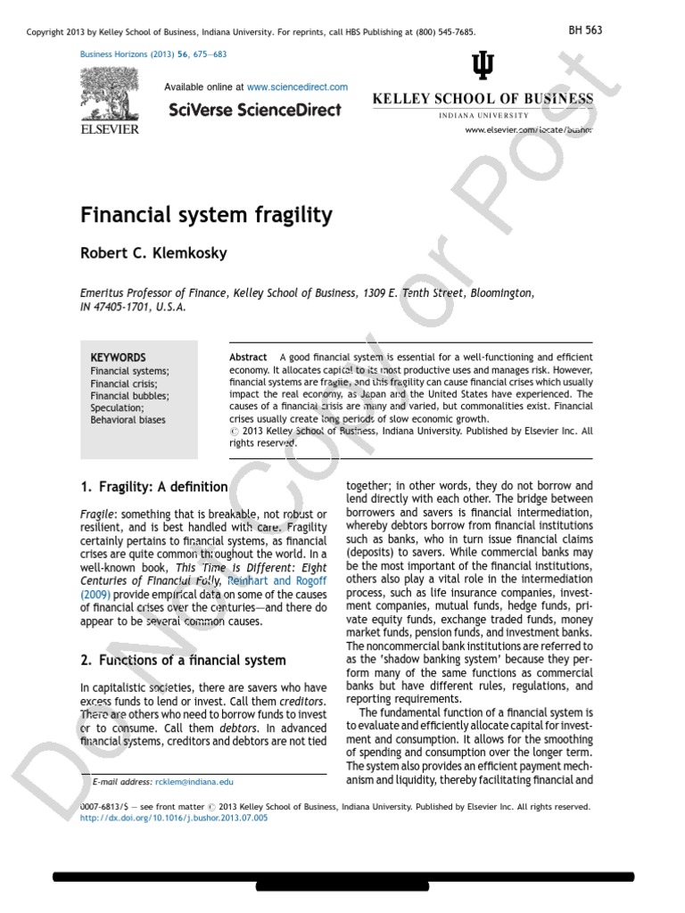 Financial System Fragility | Download Free PDF | Collateralized Debt ...