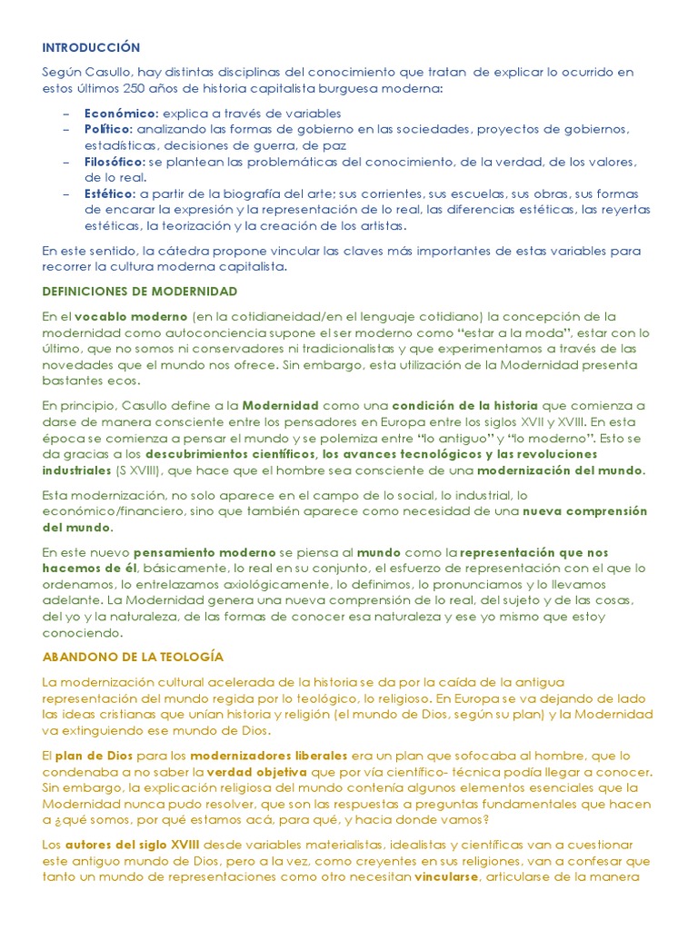 Claves de la Modernidad y su Impacto | PDF | Era de iluminacion ...