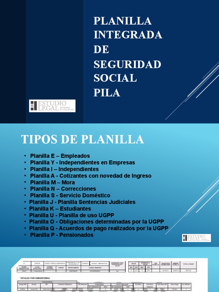 Tipos de Planillas Pila | PDF | Pensión | Jubilación