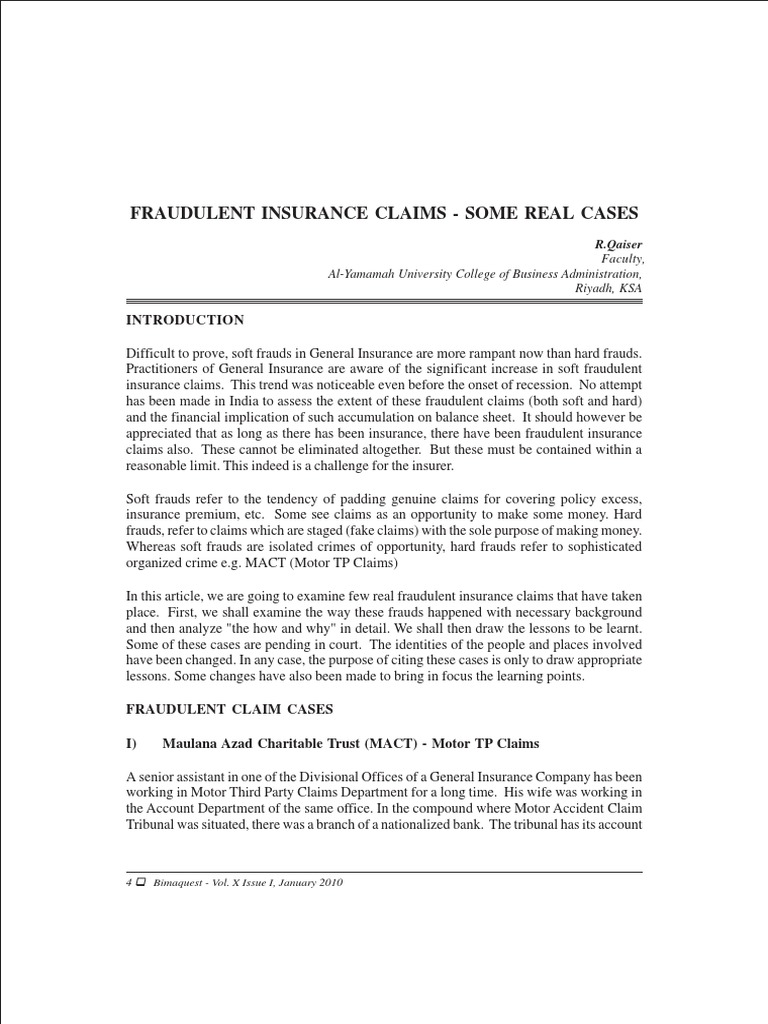 Insurance Claims | PDF | Fraud | Insurance