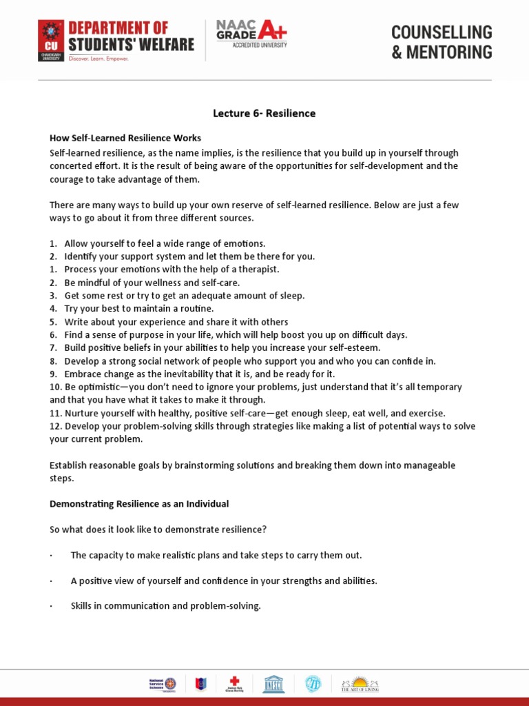 Building Personal Resilience | PDF