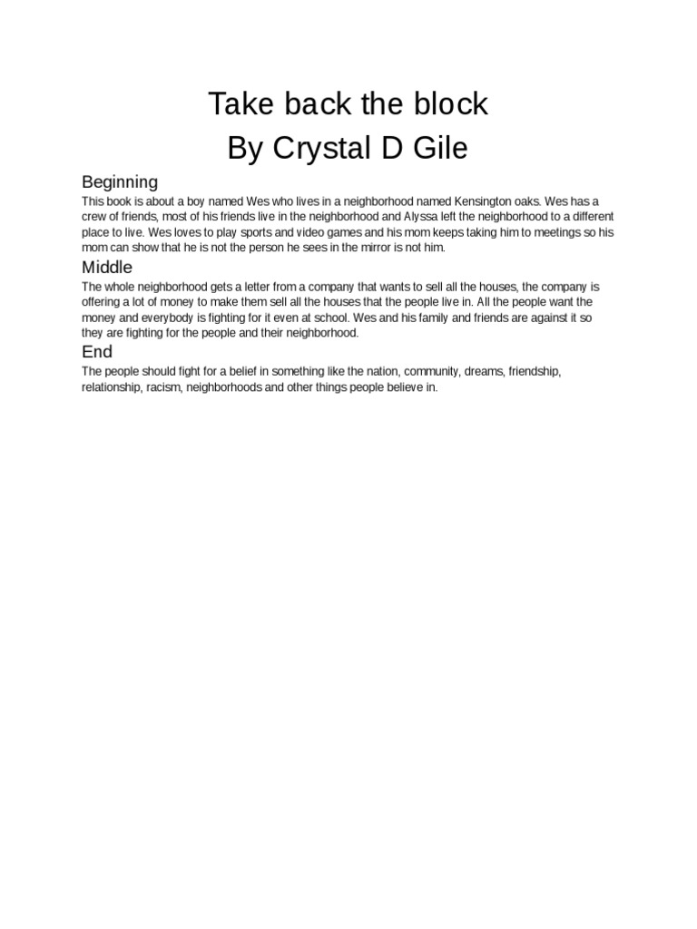 Take Back The Block | PDF