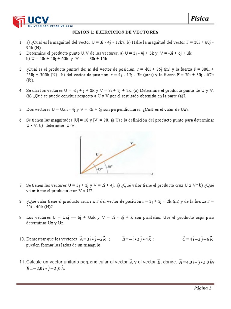 Ejercicio de Fisica 2023-I Vectores | PDF | Vector Euclidiano | Geometria clasica