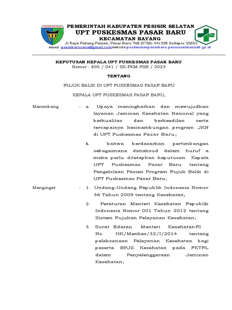 SK Program Rujuk Balik | PDF
