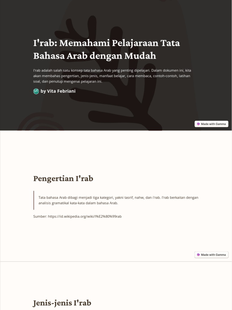 Panduan Lengkap Belajar I'rab Arab | PDF