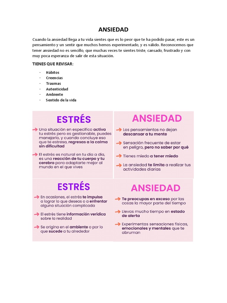 Ansiedad de Desansiedad@ 2 | PDF | Las emociones | Trauma psicólogico