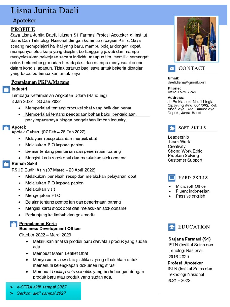 CV Lisna Junita Daeli | PDF