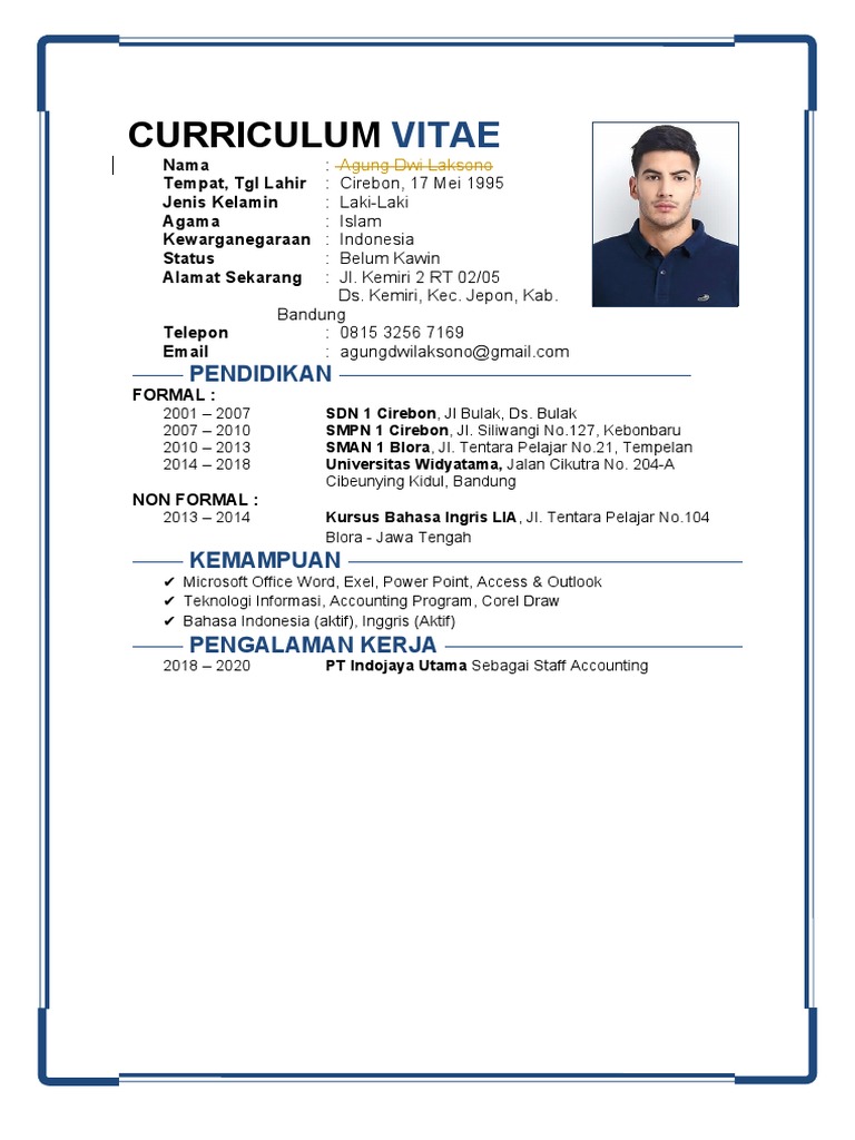 Contoh CV Lamaran Kerja Formal | PDF