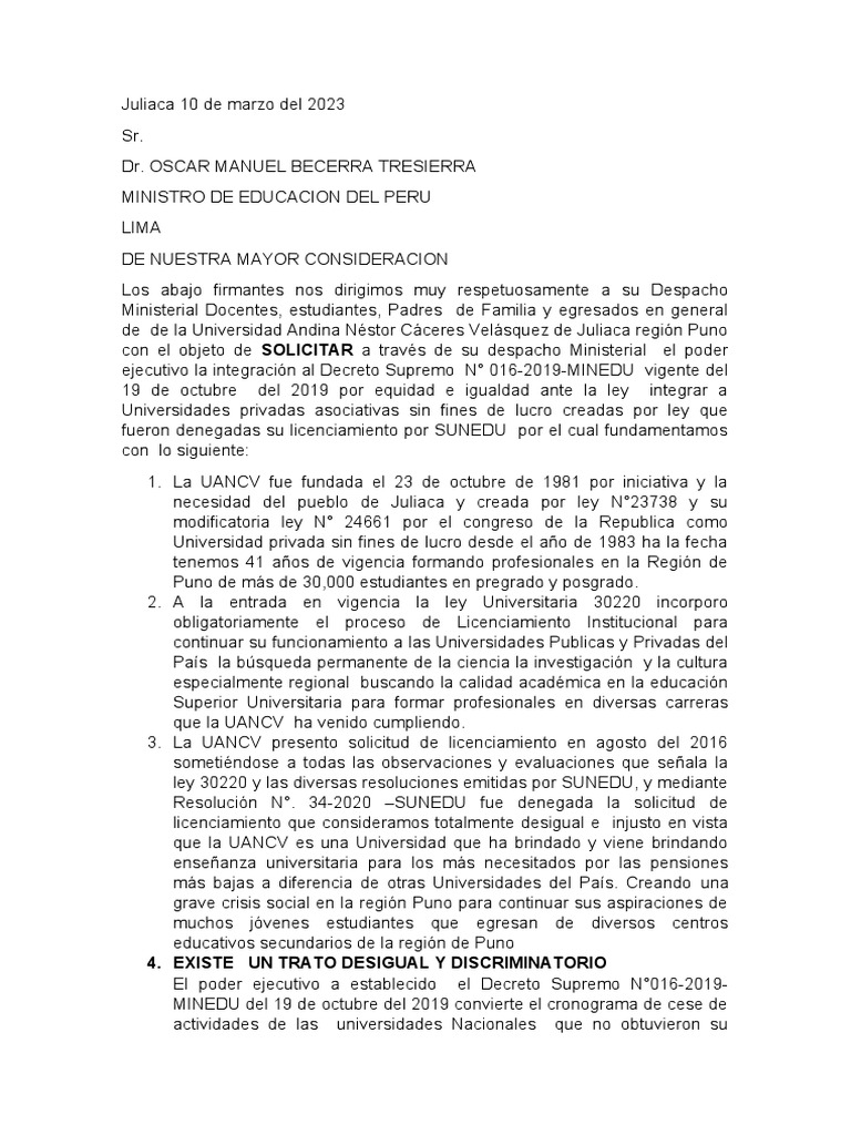 D.S. #016-2019-Minedu | PDF | Perú | Universidad